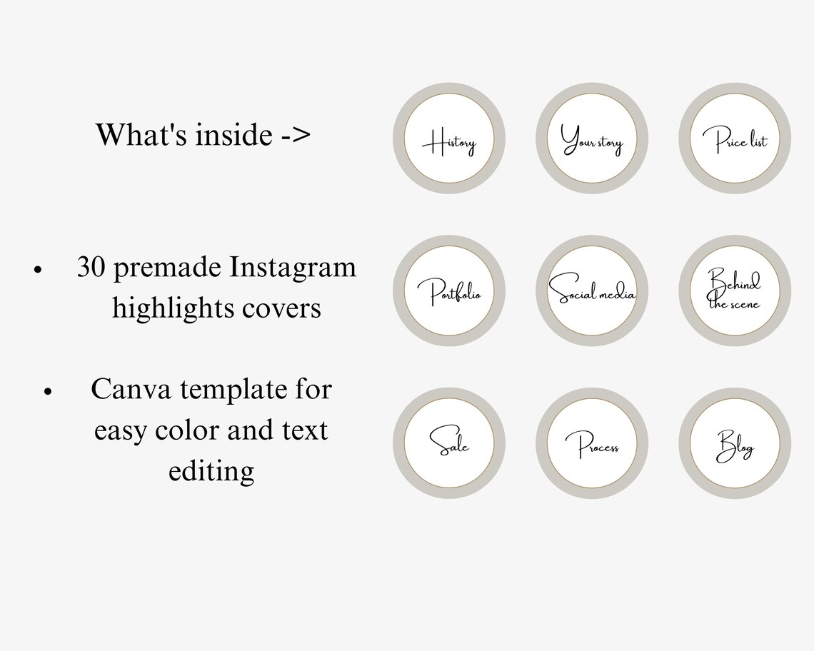 Customizable Instagram Highlights Covers Template - Canva - Etsy