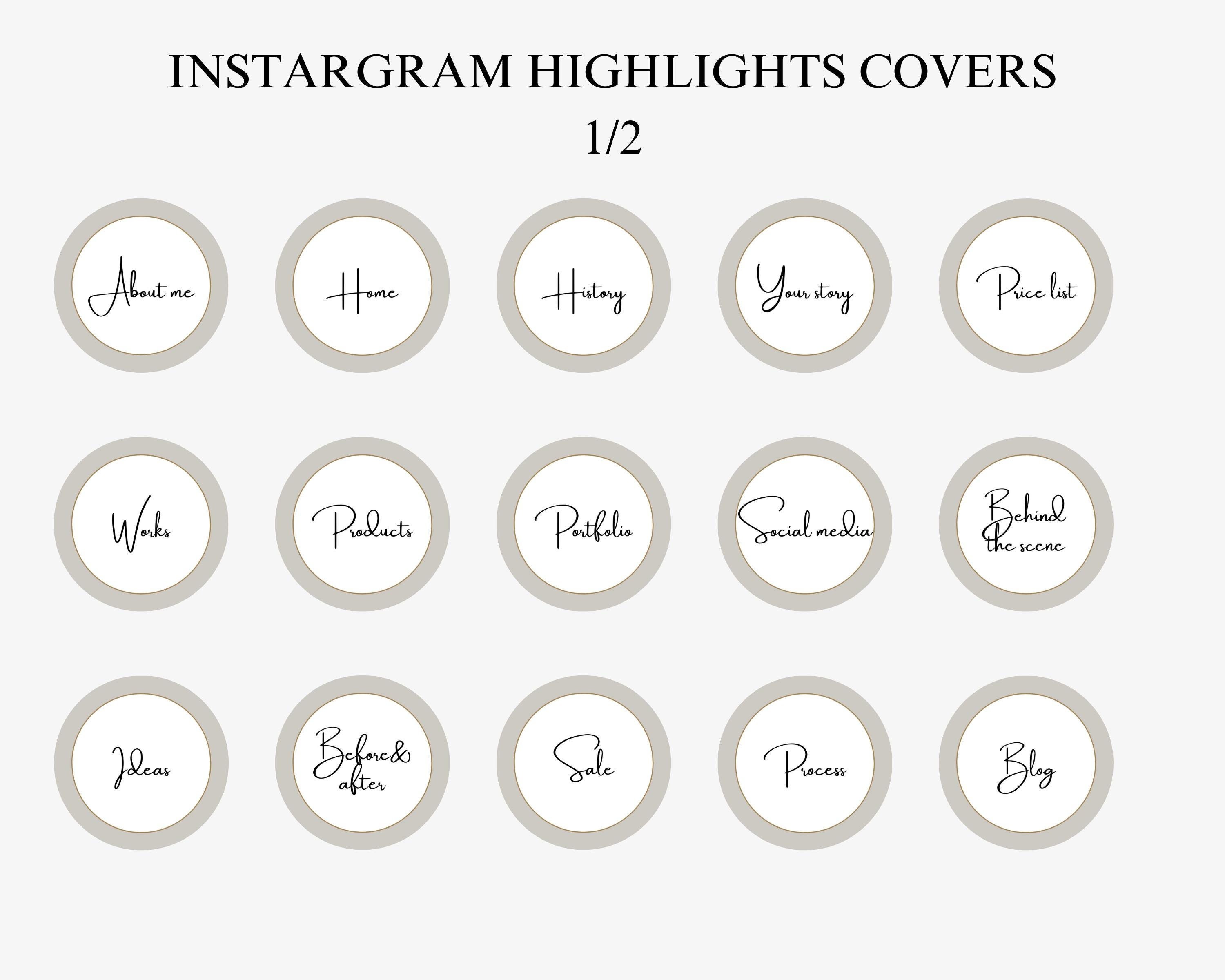 Customizable Instagram Highlights Covers Template - Canva - Etsy