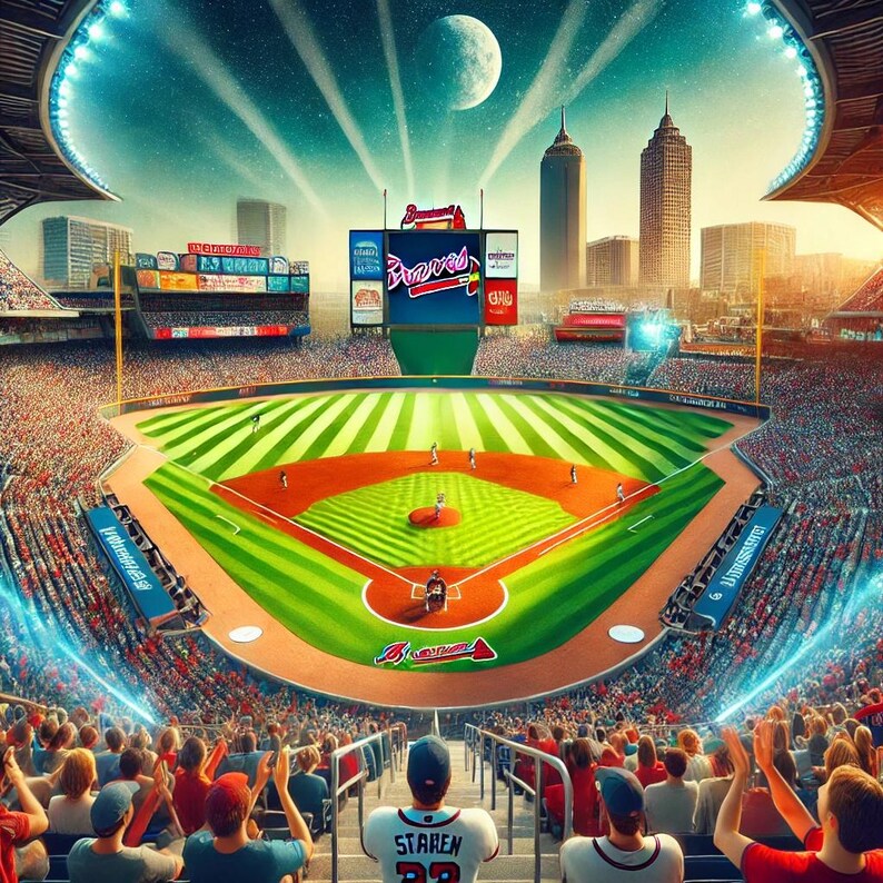 Atlanta Baseball Stadium Printable Wall Art | Digital Download - Etsy