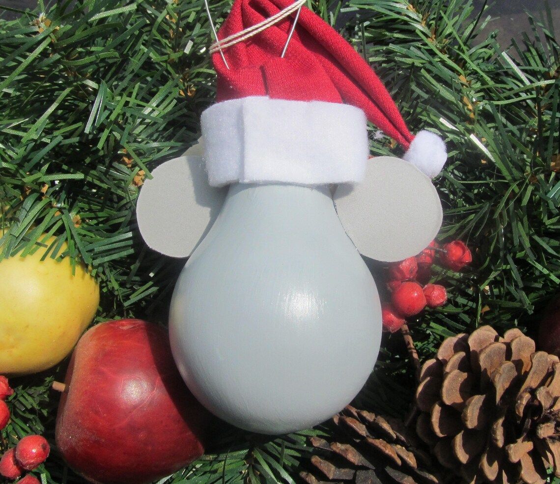 Mouse Christmas Ornament/ Hand Painted Christmas Mouse | Etsy