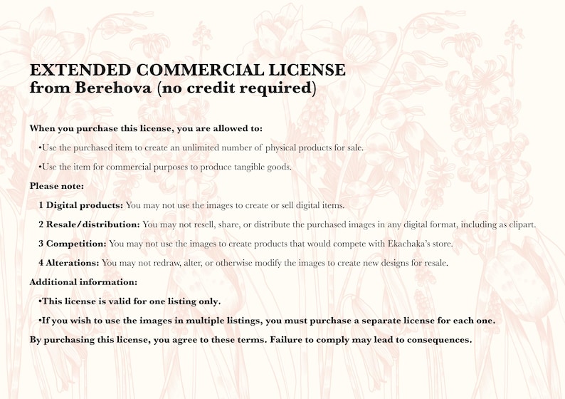 Extended Commercial License for One Listing, Unlimited Physical Use, No ...