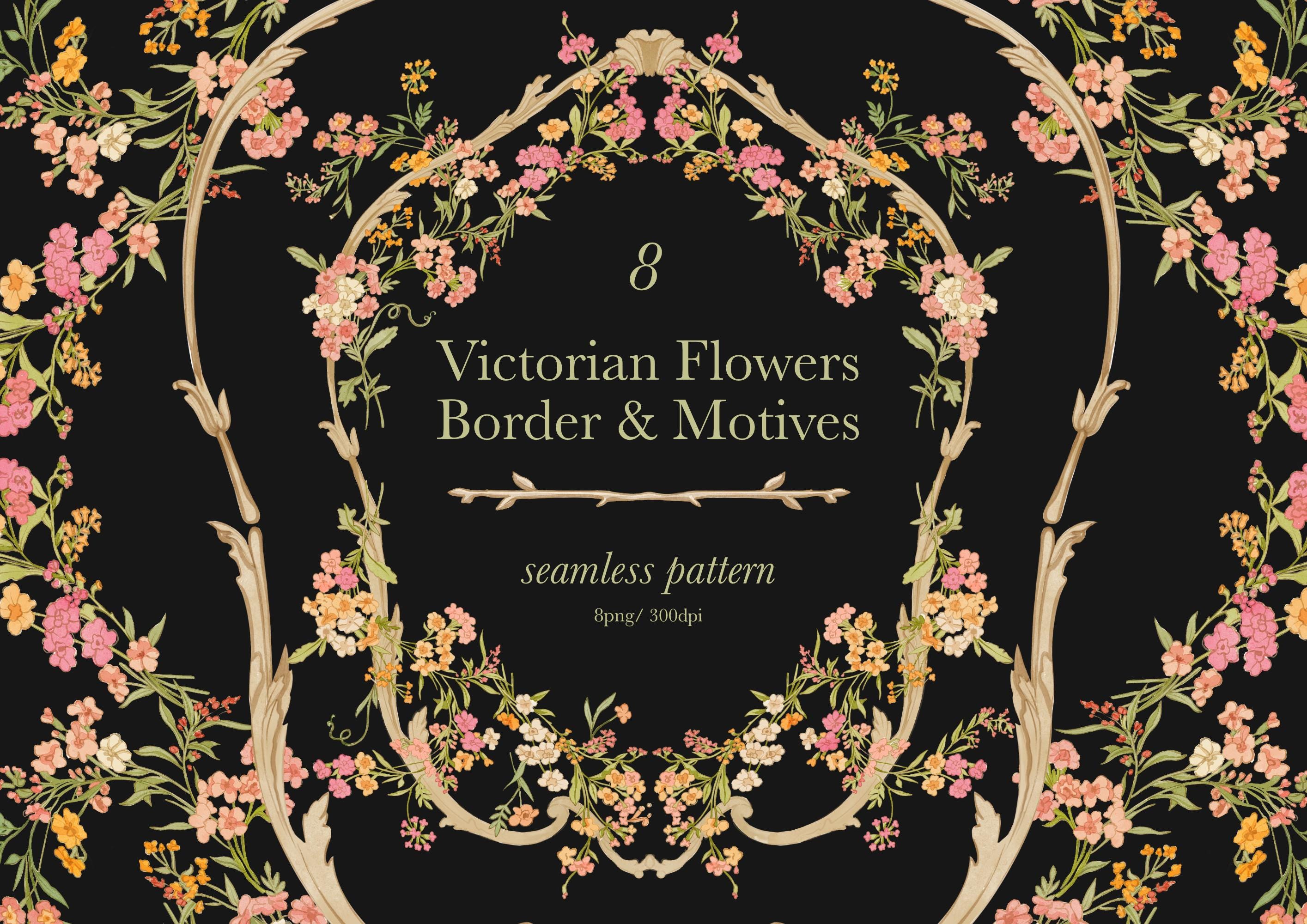 Hand-drawn Victorian Flowers, Wedding Borders , Victorian Frames ...