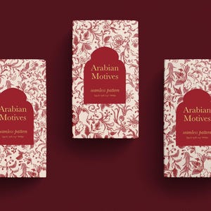 Arabian Motives Seamless Pattern, Red Floral Boho Clipart, Vintage ...