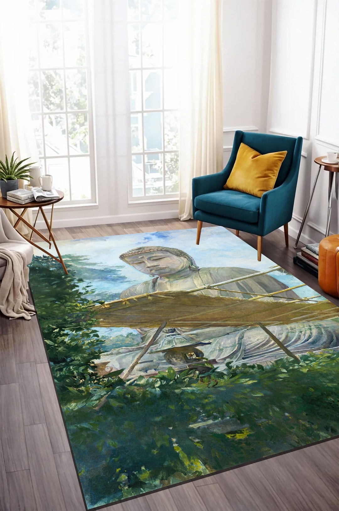 The Great Statue of Amida Buddha at Kamakura, Known as the Daibutsu, From the Priest's Garden ...