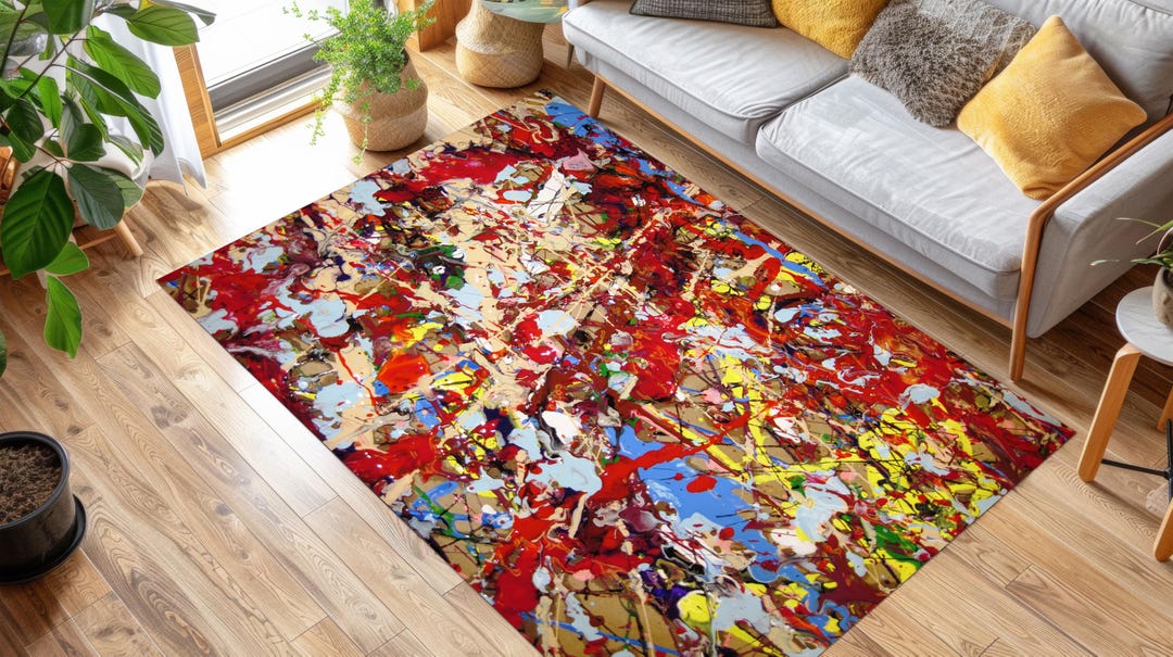 Jackson Pollock Art,pollock Splatter Print Home Wall Rug,pollock Rug ...