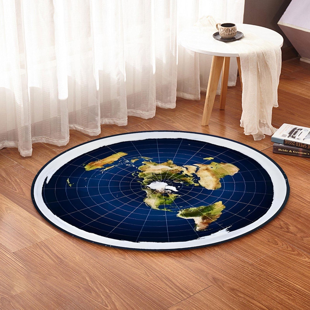 Alexander Gleason Flat Earth Map, Large World Map Tapestry, Yuvarlak ...