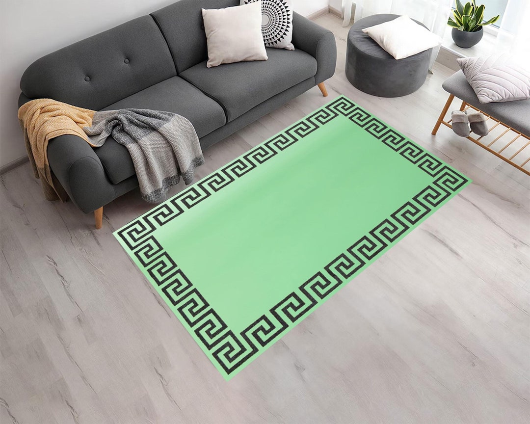 Bamboo Rug, Century Art Rug, Greek Mythology, Washable Rug,greek Wave ...