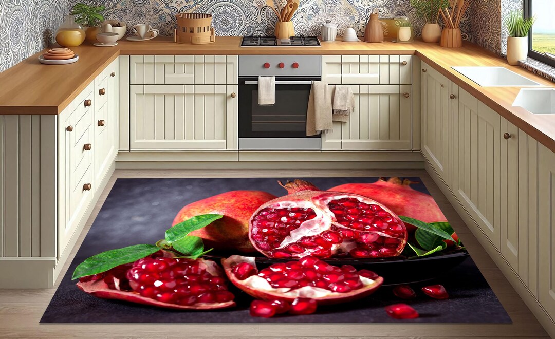 Pomegranate Themed Rug,forest Fruit Rug,home Decor Rug,fruit Rug ...
