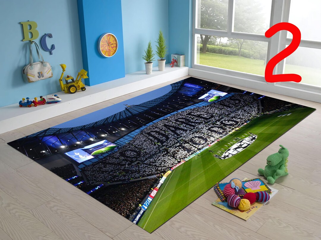 Tottenham Hotspur Stadium Rug: Football Fan Decor, Washable Bamboo Rug ...
