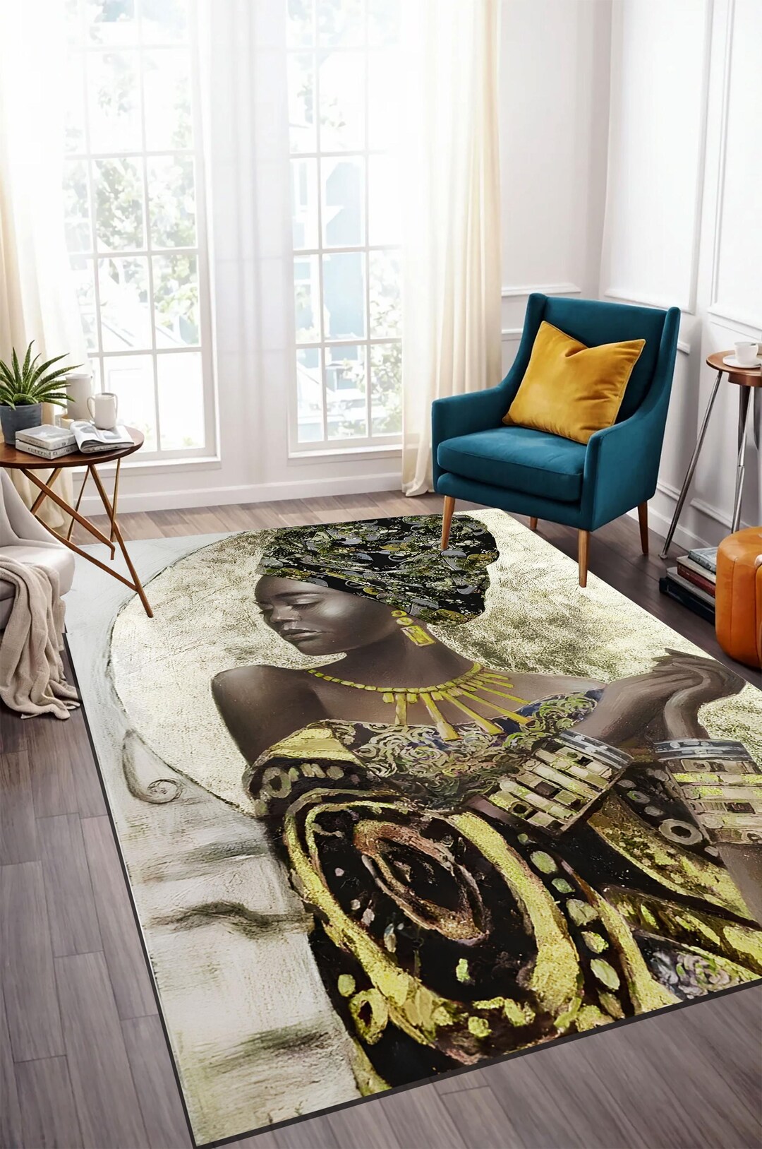 African Women Rug, Abstract African Girl, African Art, African Woman ...