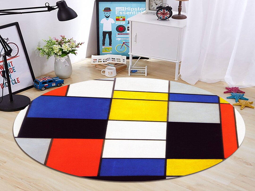 Mondrian Composition A Bamboo Rug: Modern Art Carpet - Etsy