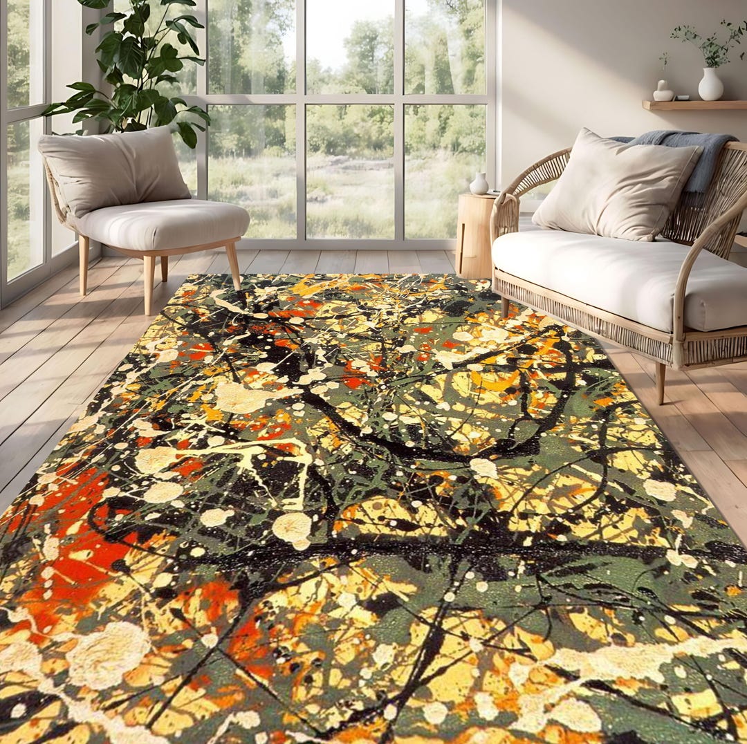 Jackson Pollock Art, Pollock Splatter Print Home Wall Rug, Pollock ...