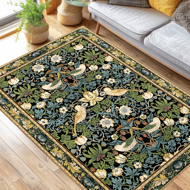 Vine Pattern Area Rug - Etsy UK