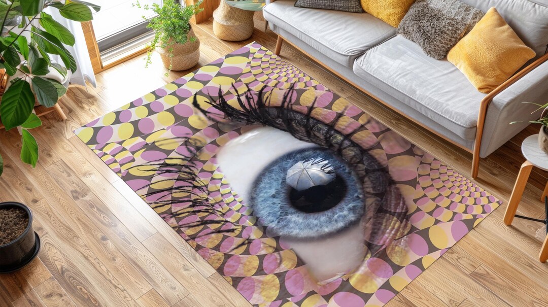 Human Eye Themed Rug,bamboo Rug,area Decor Rug,living Room Rug,gift Rug ...