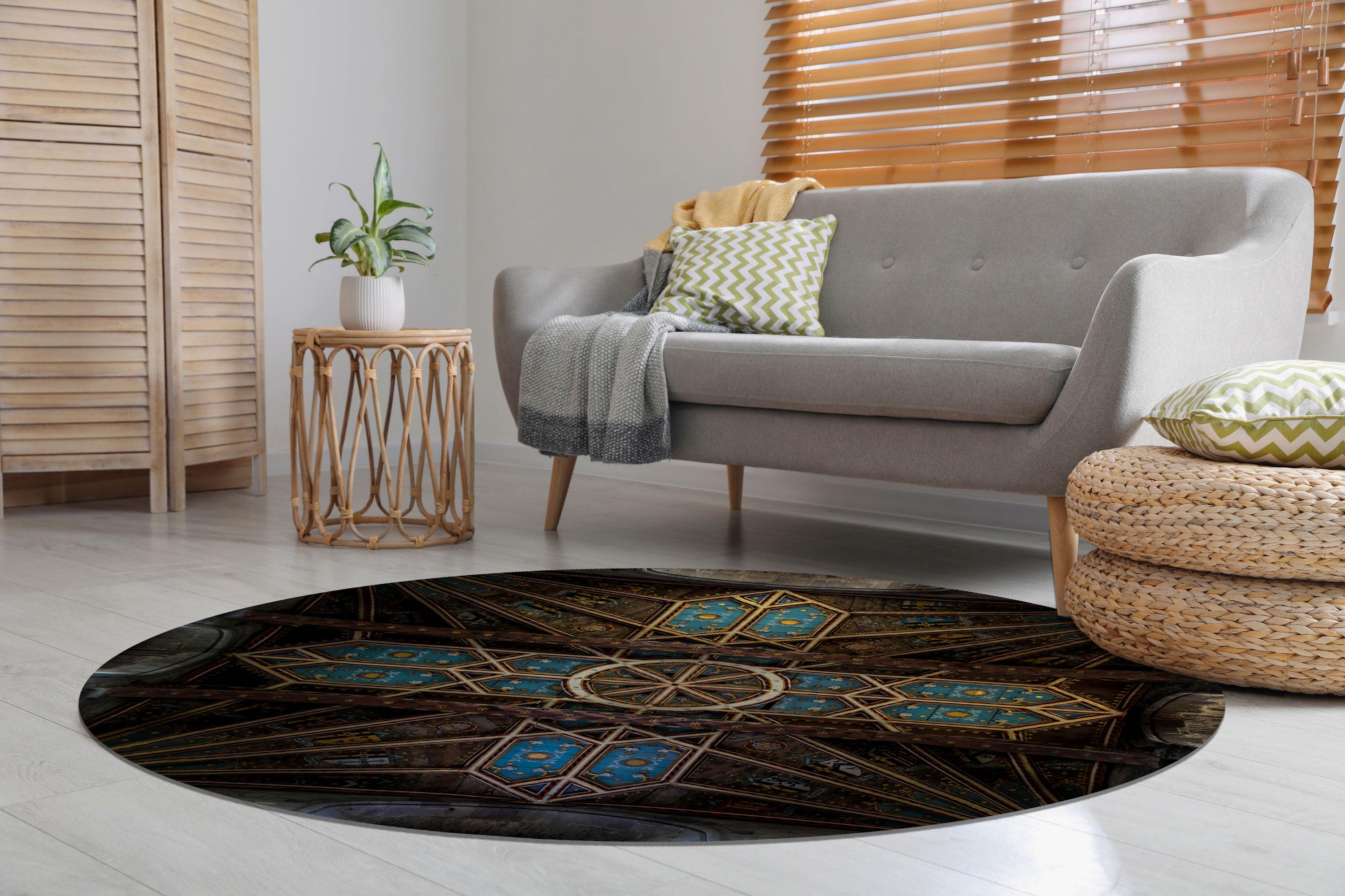 Blue and Brown Cross Digital Wallpaper. Ancient Retro Decor,bamboo Rug ...