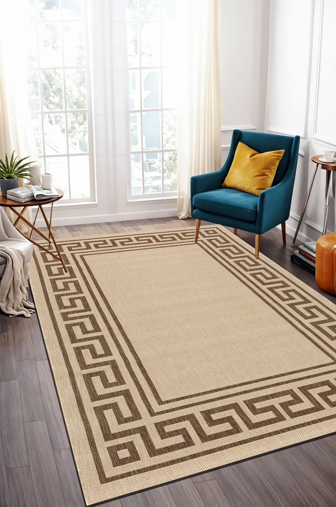 Bamboo Rug,century Art Rug,greek Mythology,washable Rug,greek Wave ...