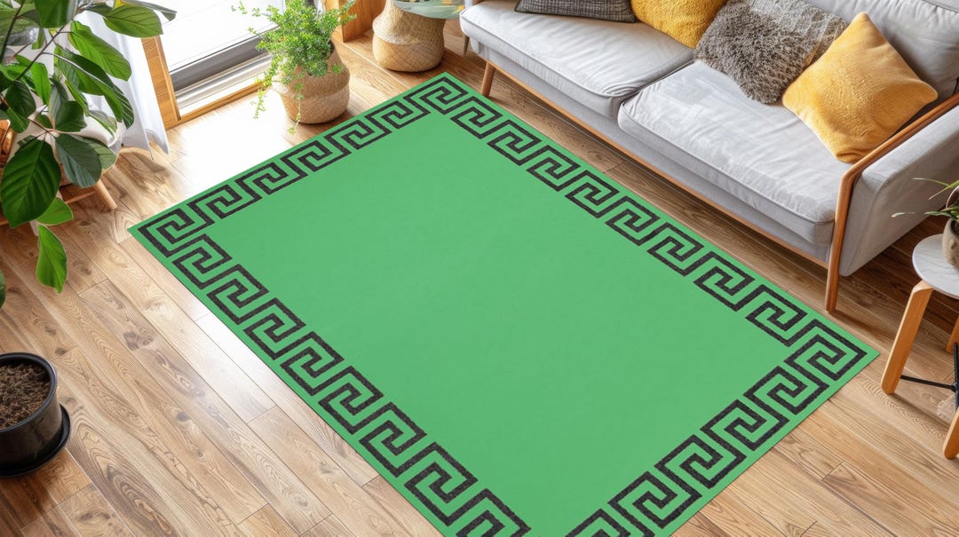 Bamboo Rug,century Art Rug,greek Mythology,washable Rug,greek Wave ...