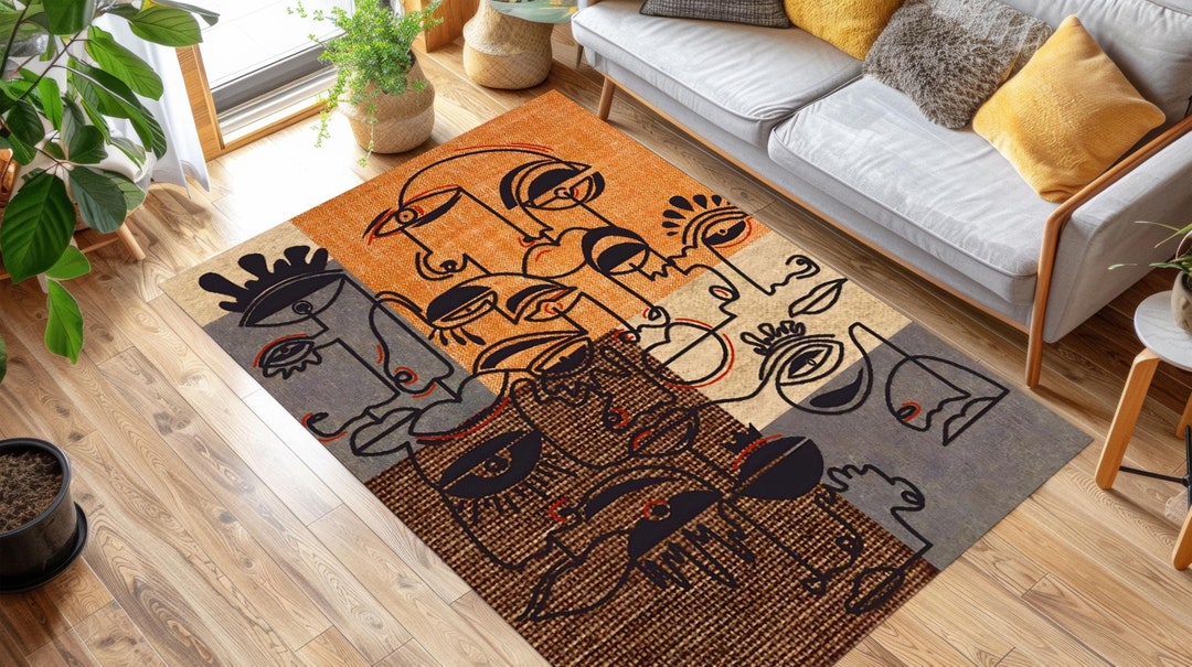 Bamboo Rug,abstract Line Art,area Rug,decorative Rug,popular Rug,line ...