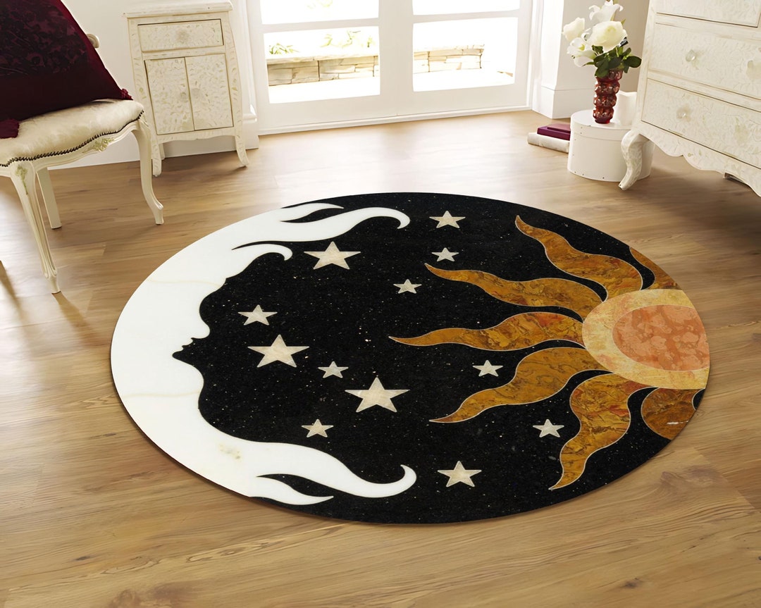 Astrology Room Decor, Astrology Rug, Sun Moon Rug, Circle Rugs, Modern ...