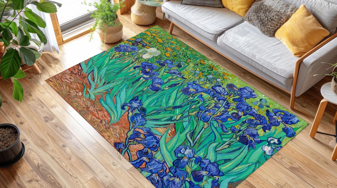 Vincent Van Gogh's Irises (1889) Rug, Famous Paintings, Artistic Rug ...