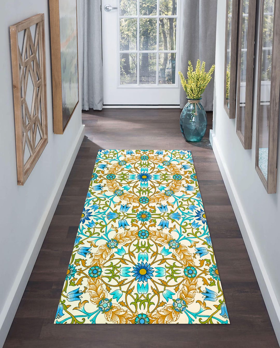 William Morris 'vine' Rug: Washable Bamboo Runner Rug - Etsy