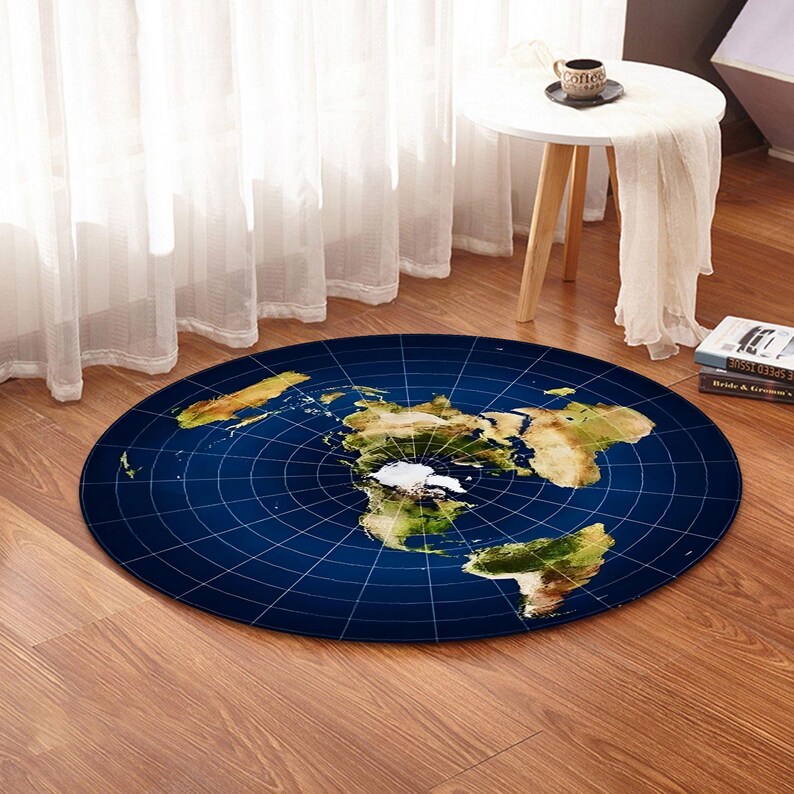 Alexander Gleason Flat Earth Map, Large World Map Tapestry, Yuvarlak ...