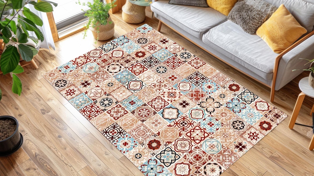 Bamboo Rug,authentic Rug,mosaic Pattern Rug,ottoman Pattern Rug,collage ...