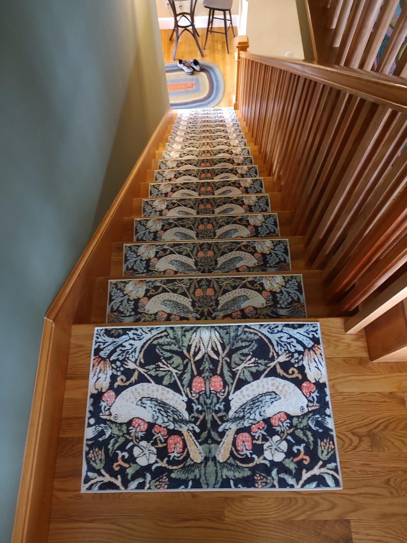William Morris Strawberry Thief Stair Mat for Triangle, Winder & Spiral ...