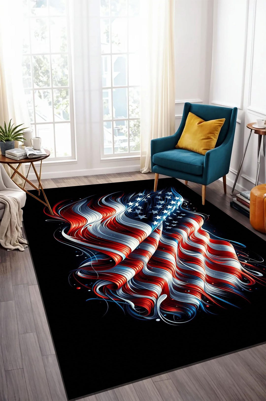 USA Flag Rug,bamboo Rug,american Rug,modern Rug,area Rug,living Room ...