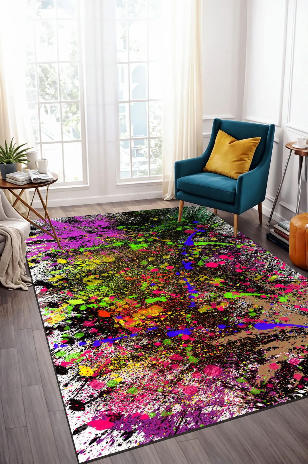 Jackson Pollock Art, Pollock Splatter Print Home Wall Rug, Pollock ...