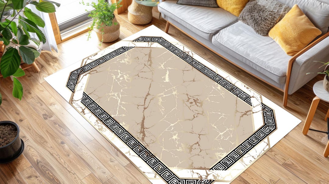 Bamboo Rug,century Art Rug,greek Mythology,washable Rug,greek Wave ...