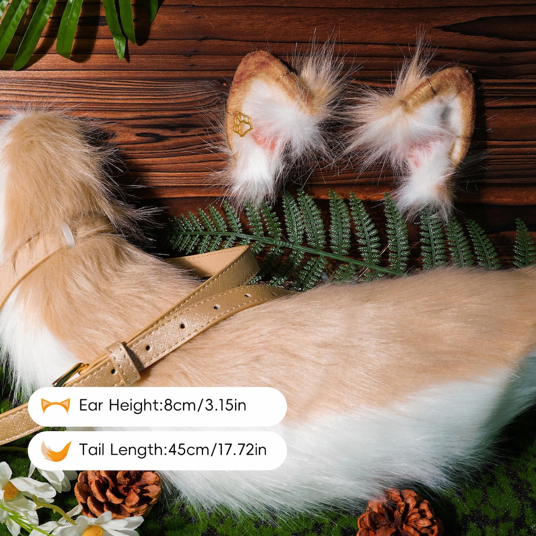 Artificial Fur,shiba Inu,plush Ear and Tail,fursuit,faux Fur Cosplay ...