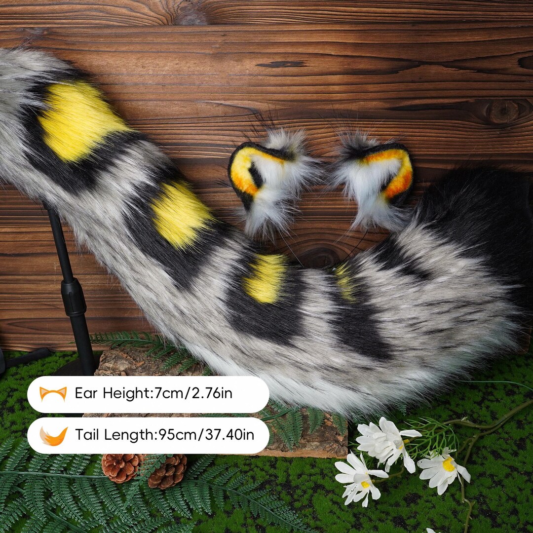 Artificial Fur, Saber-toothed Tiger Ear Tail Set, Wolf Cat Tiger Puppy ...