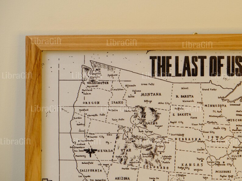 The Last of Us Map Tlou Map Hand Drawn Map Last of Us Wall Art Ellie ...
