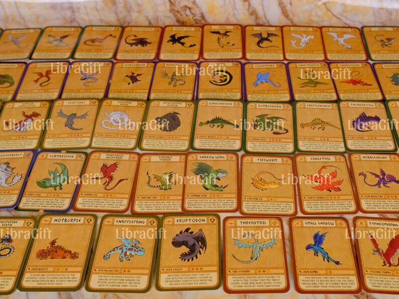 HTTYD Card Dragon Cards 87 Cards Train Your Dragon Deck of Dragon ...