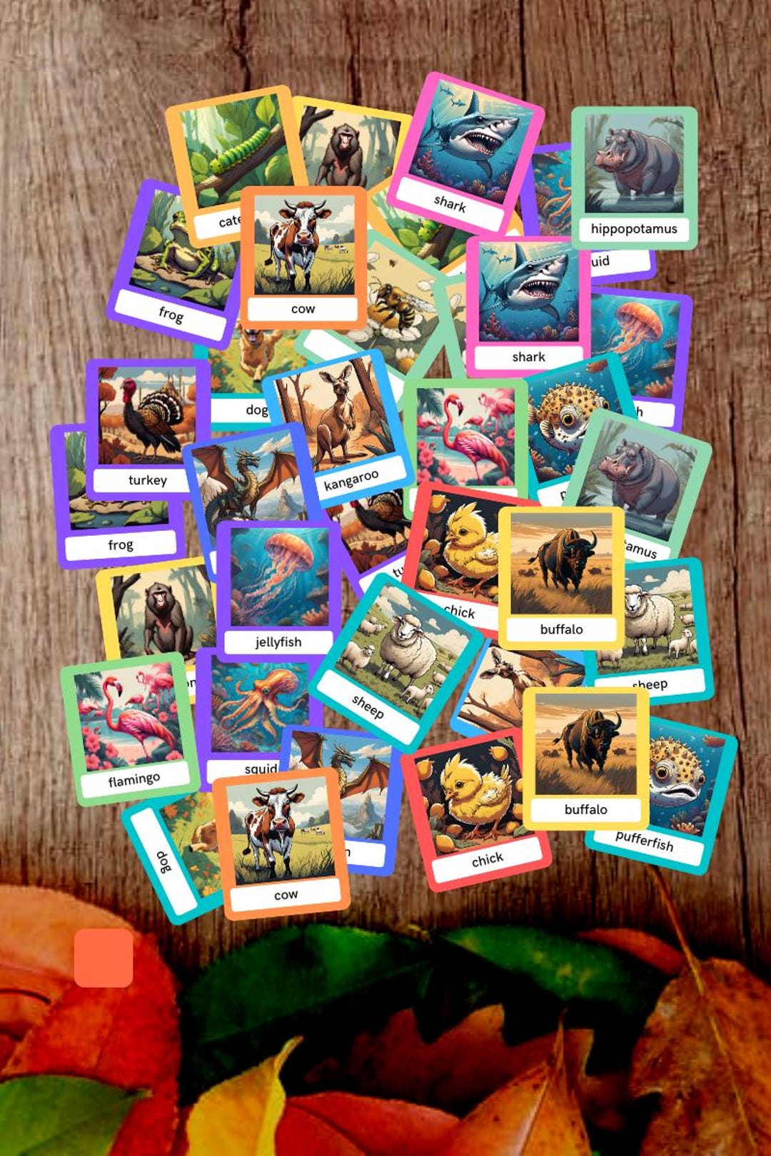 Printable Animal Memory Matching Game | 36 Cute Animal Cards ...