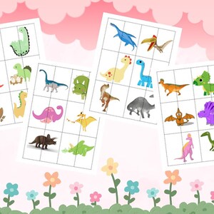 Printable Dinosaur Matching Game for Kids - 48 Cards - Fun Educational ...