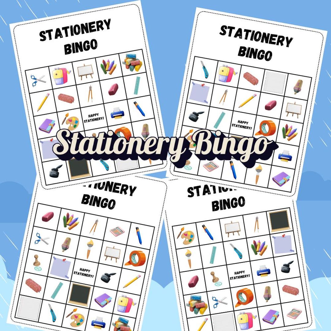 Printable Stationery Bingo | Classroom Supplies Bingo Game | Fun School ...