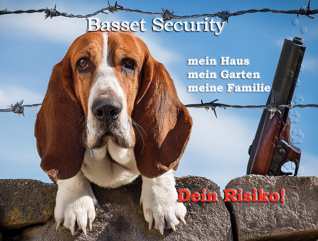 Warning Sign, Door Sign, Dog Sign, Aluminum, 20 X 30 Cm, Basset ...