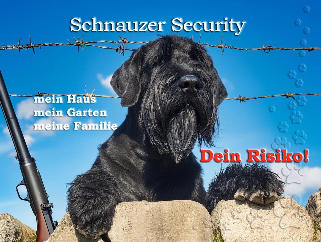 Warning Sign, Door Sign, Dog Sign, Aluminum, 20 X 30 Cm, Schnauzer ...