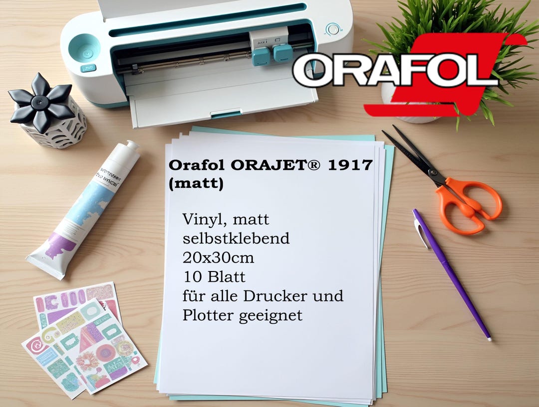 Orafol Orajet 1917 Vinyl Self-adhesive White Matt, 20 X 30 Cm, Sticker ...