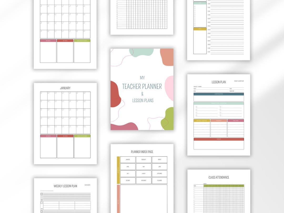 Teacher Planner , Digital Planner, Printable, 2025, Lesson Planner ...