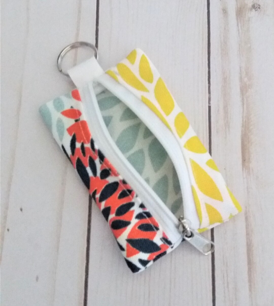 Key Chain Pouch, Key Ring Coin Pouch, Key Ring Zippered Pouch, Earbud ...