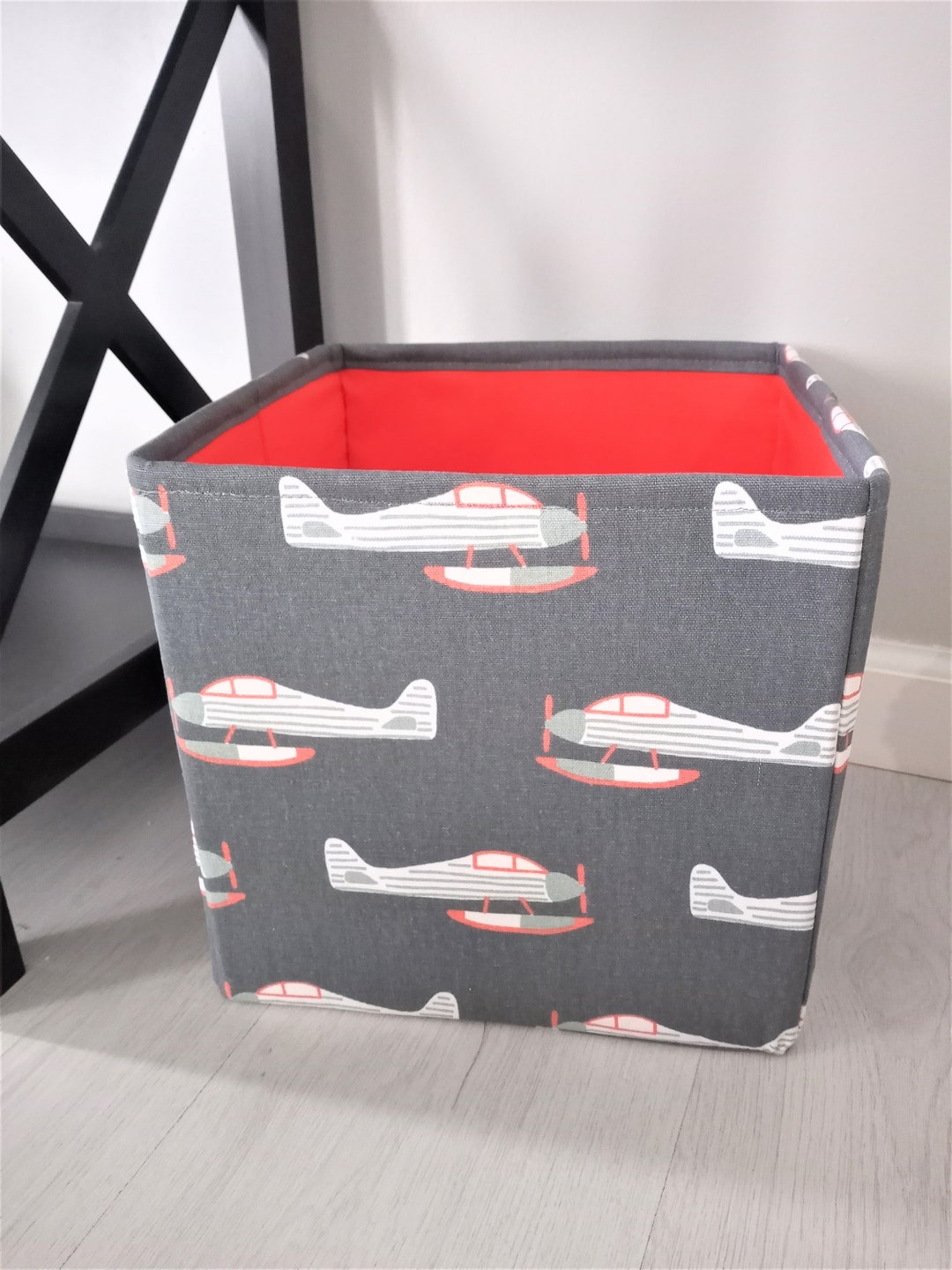 Airplane Home Decor Storage Cube, Airplane Boys Room Decor, Organizer ...