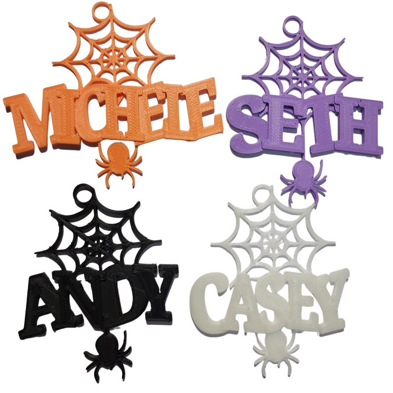 Personalized Name Halloween Ornaments, Spider Web Custom Name, Custom ...