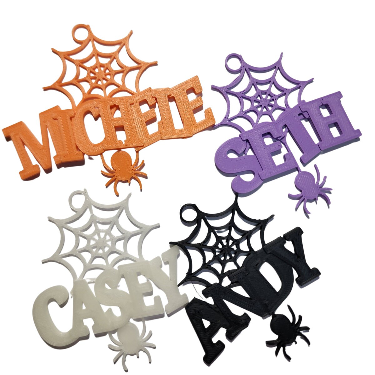 Personalized Name Halloween Ornaments, Spider Web Custom Name, Custom ...
