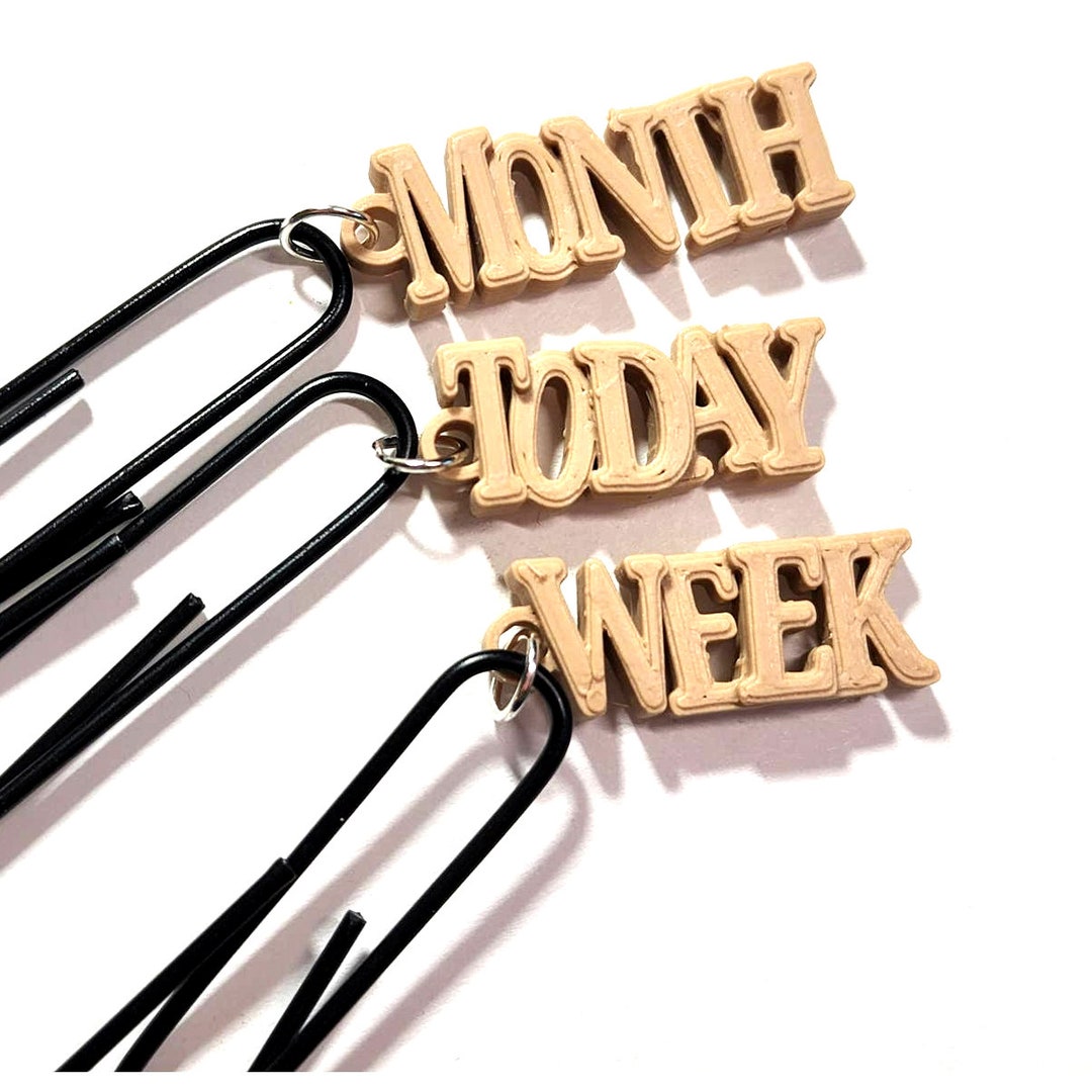 Planner Page Markers Month Week Today 3D Printed Paper - Etsy