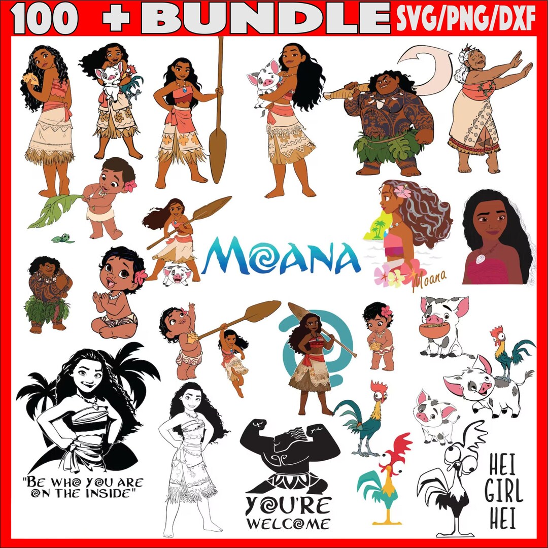 100 Moana Svg Bundle PNG-SVG-DXF - Etsy