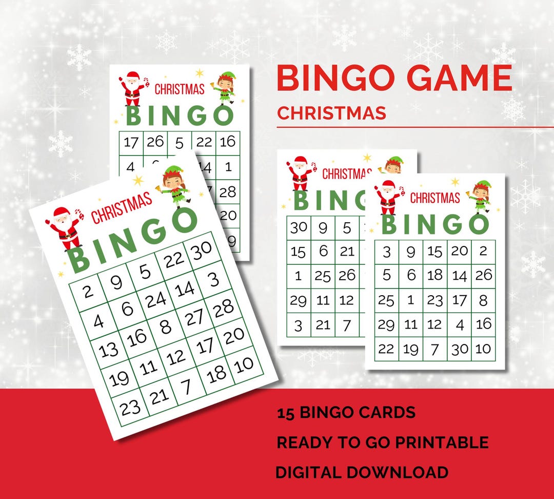 15 Christmas Bingo Cards Printable Christmas Bingo Christmas Party Game ...