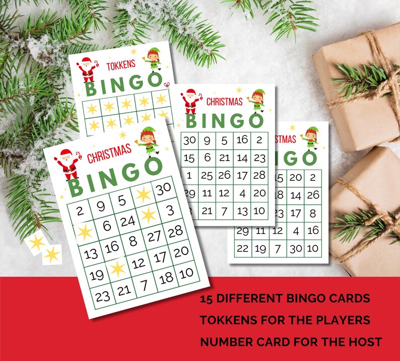 15 Christmas Bingo Cards, Christmas Bingo, Christmas Games, Christmas ...